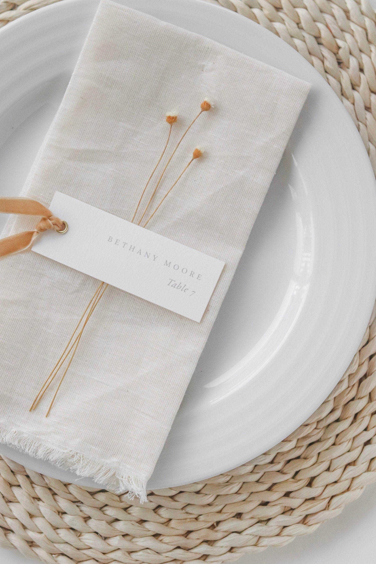 Place Cards With Ribbon Escort Cards With Table Number | Etsy