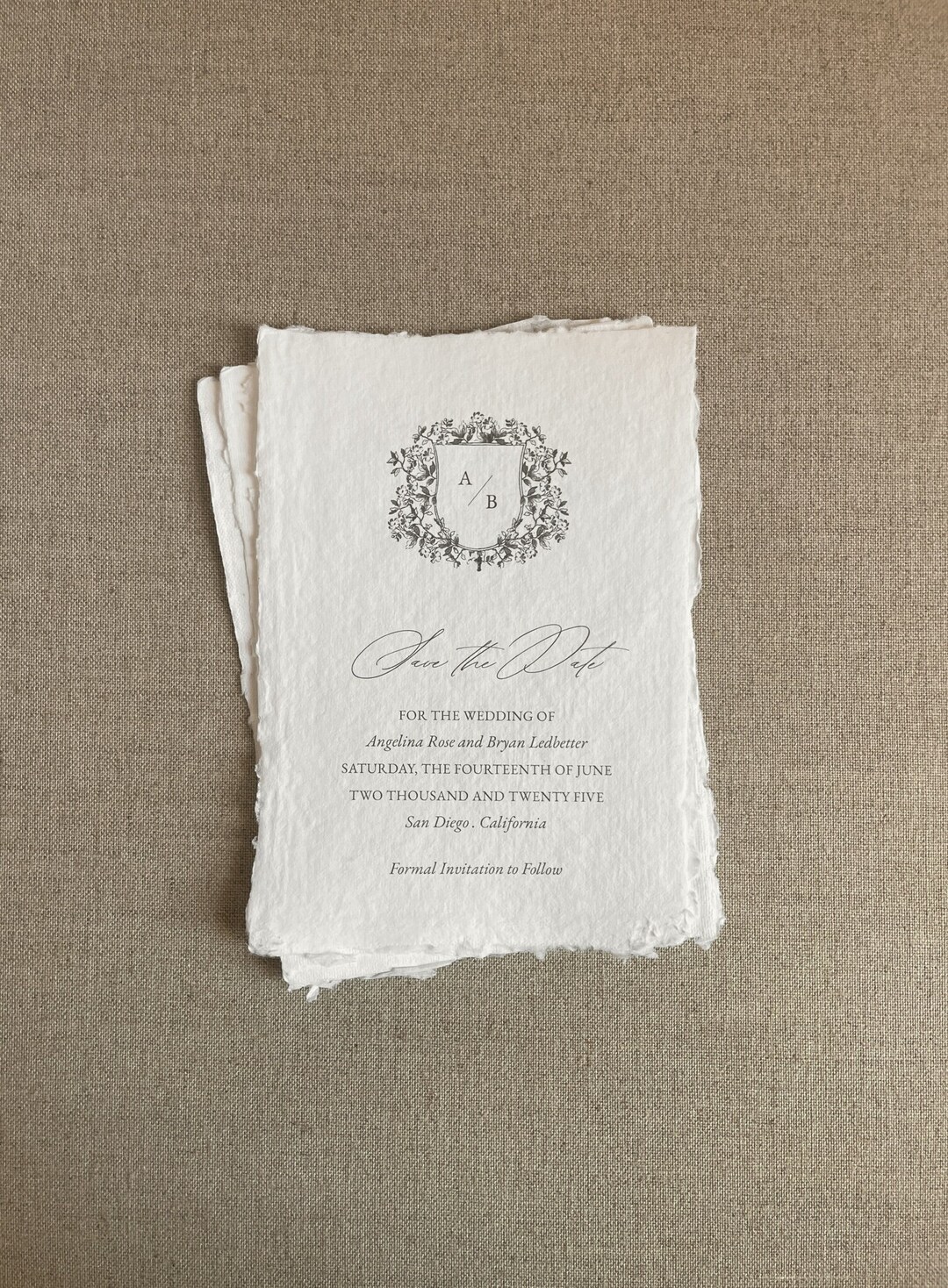 Printed Save the Dates and Envelopes, Deckle Edge Save the Dates ...