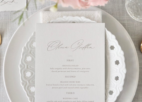 Personalized Menu's Menu's With Guests Names Printed | Etsy