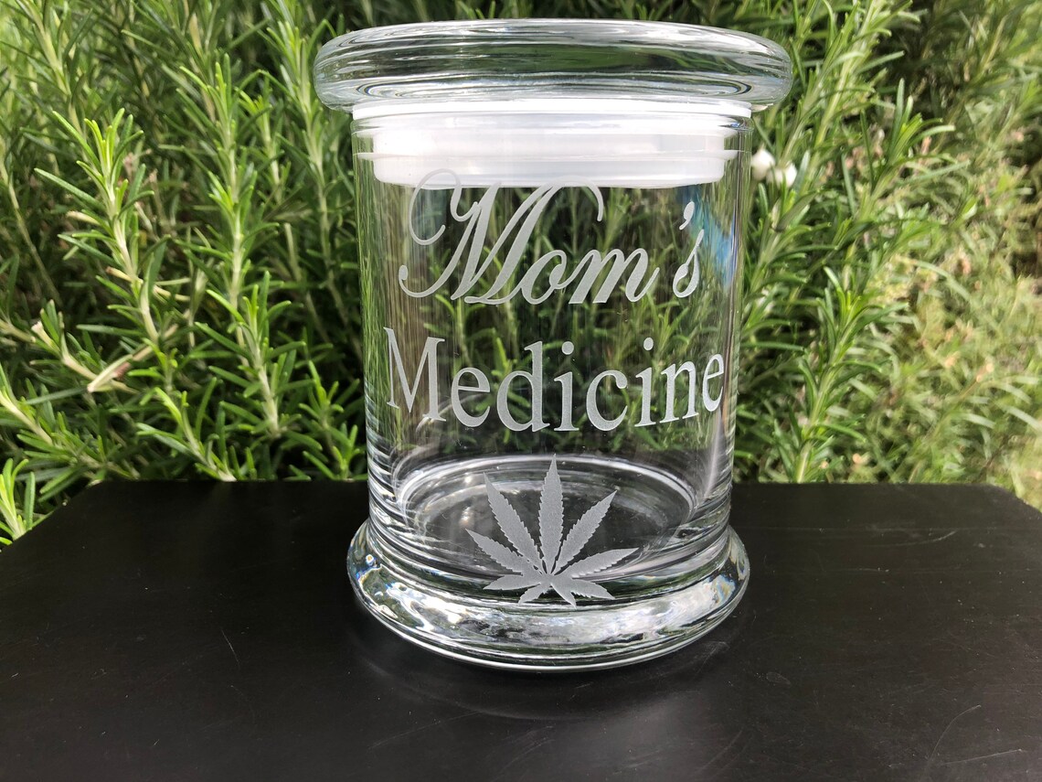 Cannabis Jar Custom Engraved Mom Medicine Marijuana Jar | Etsy