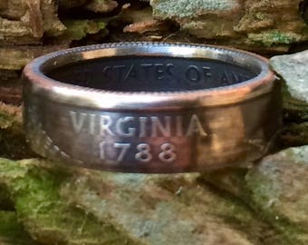 Virginia State Quarter Coin Ring USA - Coin Ring Virginia - Virginia ...