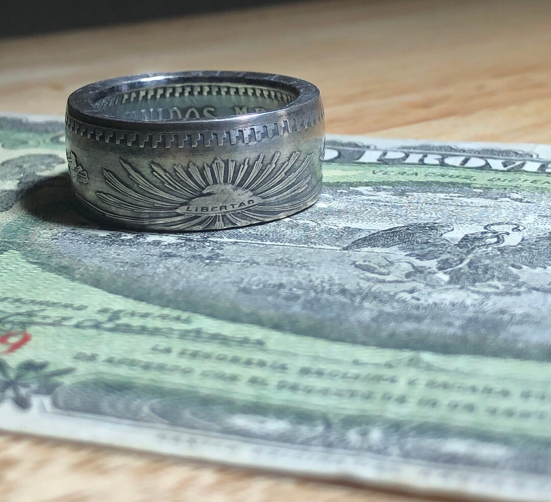 Silver Mexico Un Peso Ring - Etsy