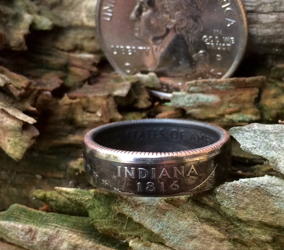 Indiana State Quarter Coin Ring - Etsy