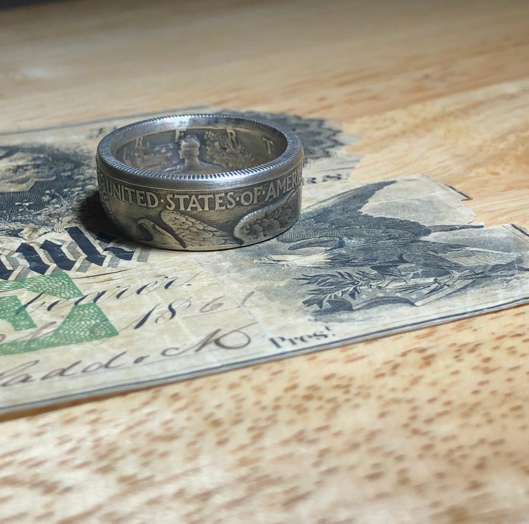 Silver Walking Liberty Half Dollar Ring - Etsy