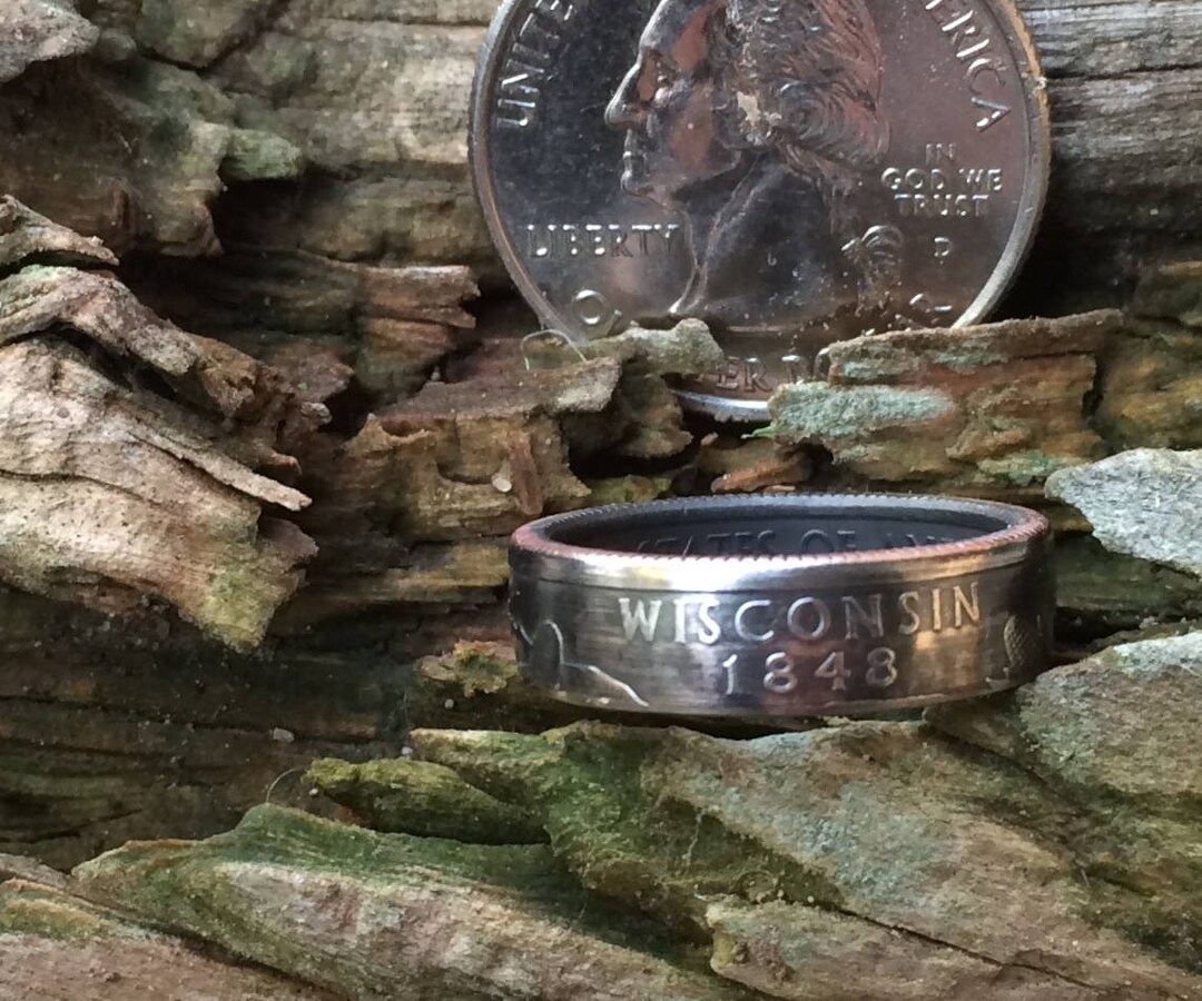Wisconsin State Quarter Coin Ring - Etsy