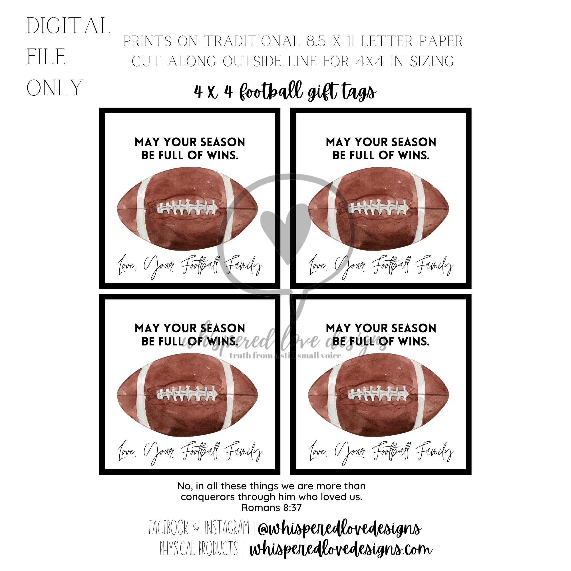 Football Gift Tags Gift Tags Sports Gift Tags Football - Etsy