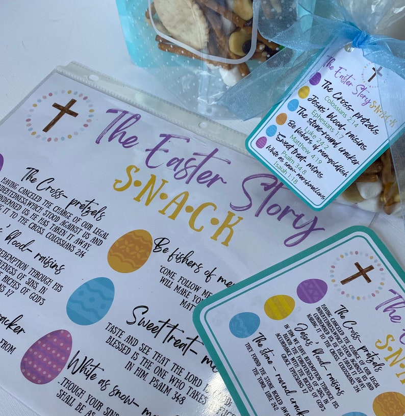 Easter Story Snack Mix Bundle, Resurrection, the Stone Rolled Away, Kid ...