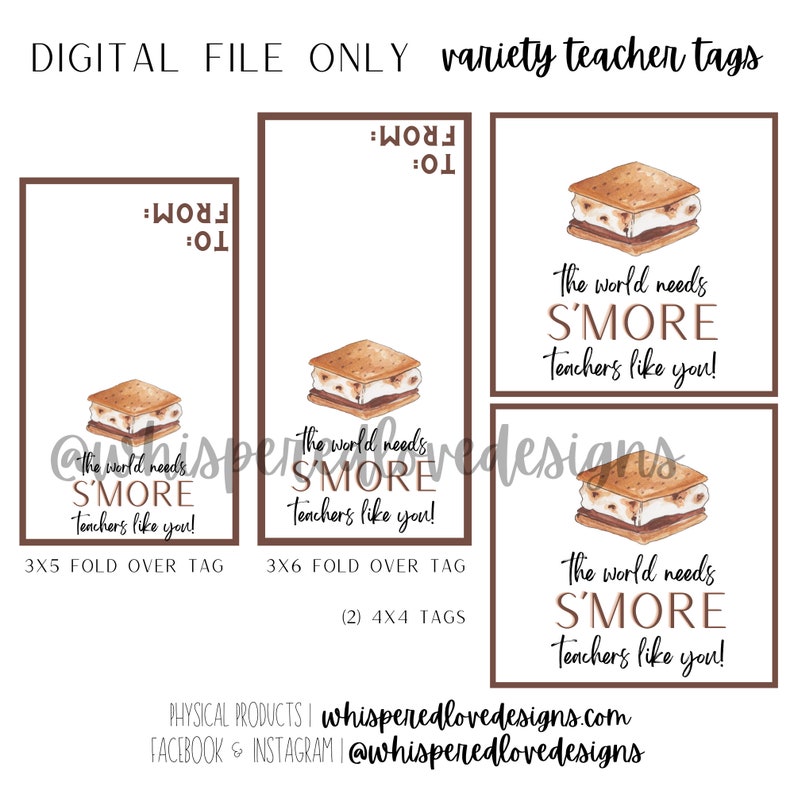 Teacher Appreciation Week, Teacher Gift Tags, Teacher Gifts, S'more ...