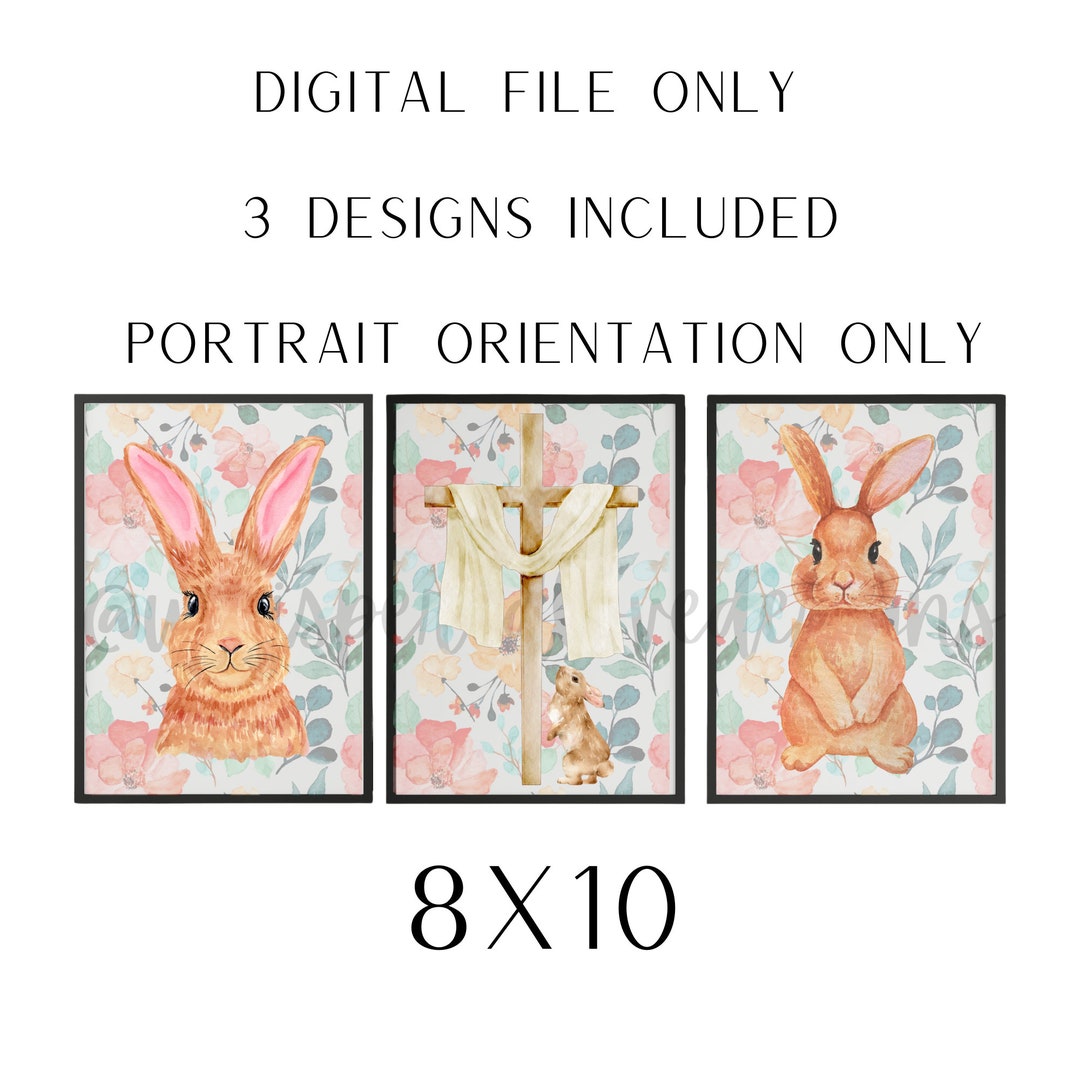 Easter Bunnies, Bunny Decor, Bunny Prints, Rabbit Printable, Christian ...