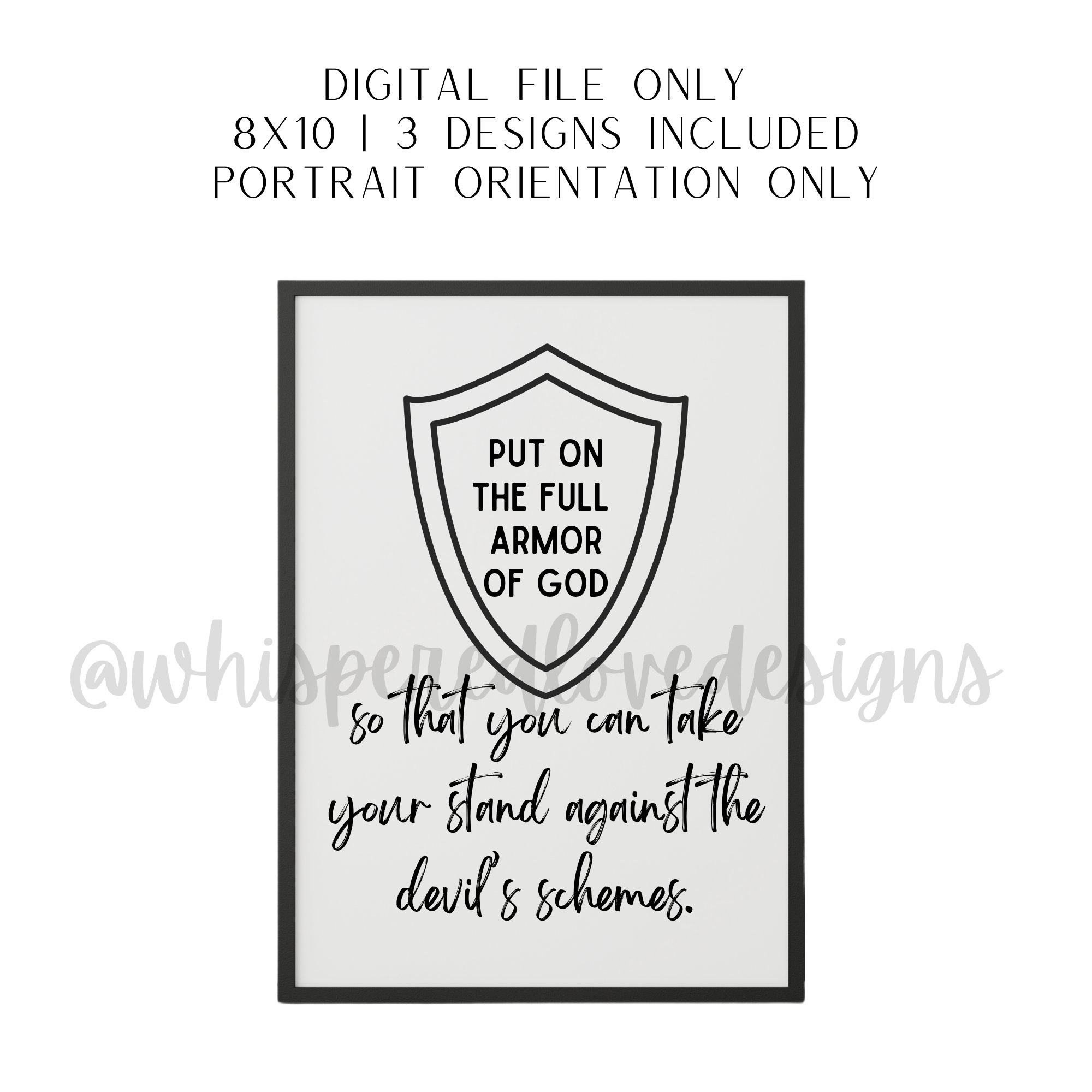 Armor of God, Armor of God Art, Christian Wall Art, Bible Verse ...