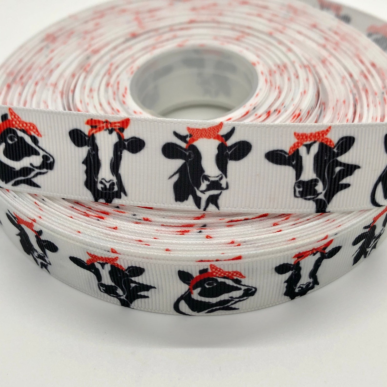 Grosgrain Ribbon 7/8 Cow Print Ribbon Cow Bandana Print | Etsy