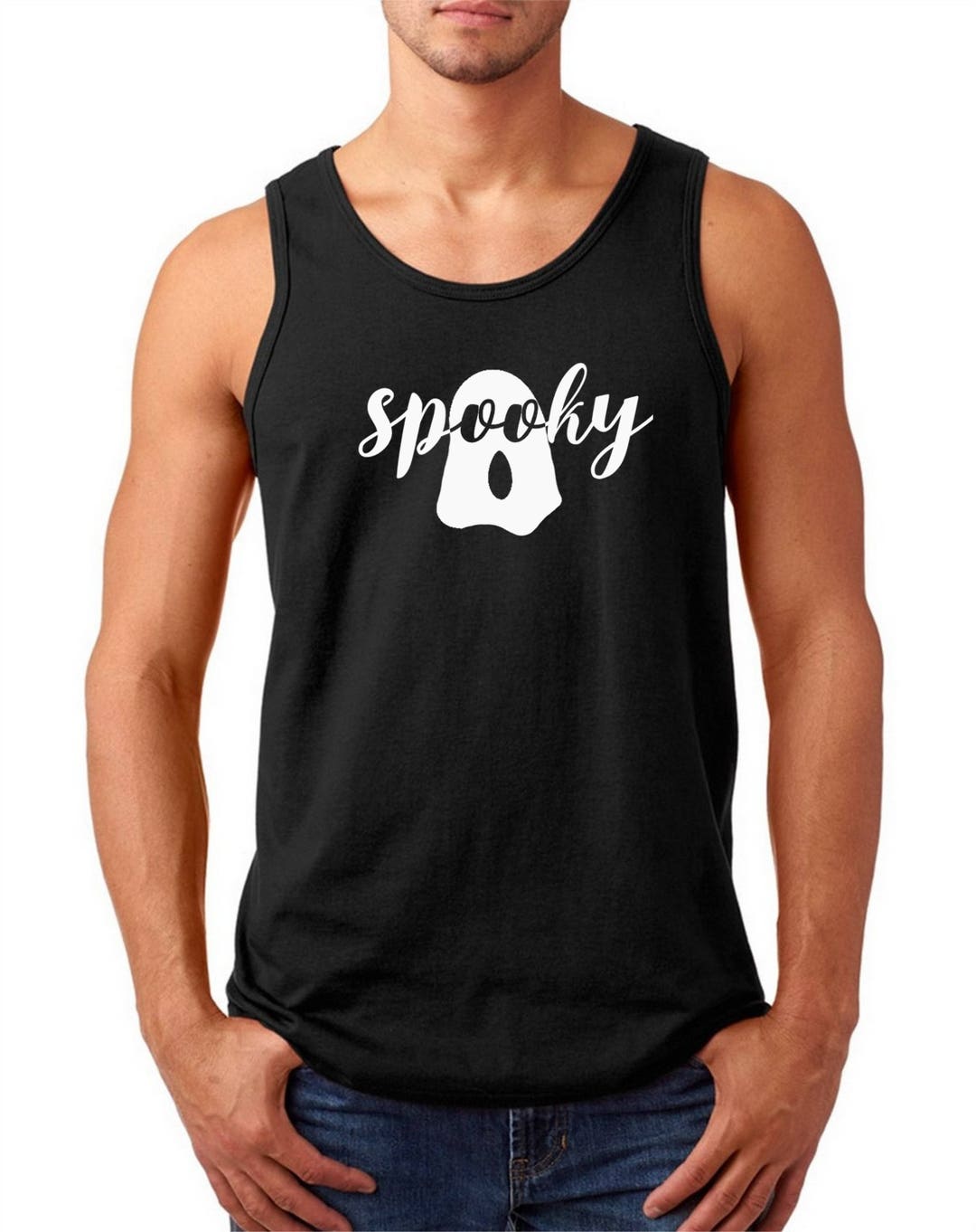 Spooky Tank Top, Funny Halloween Shirt, Men's Halloween Tank, Halloween ...