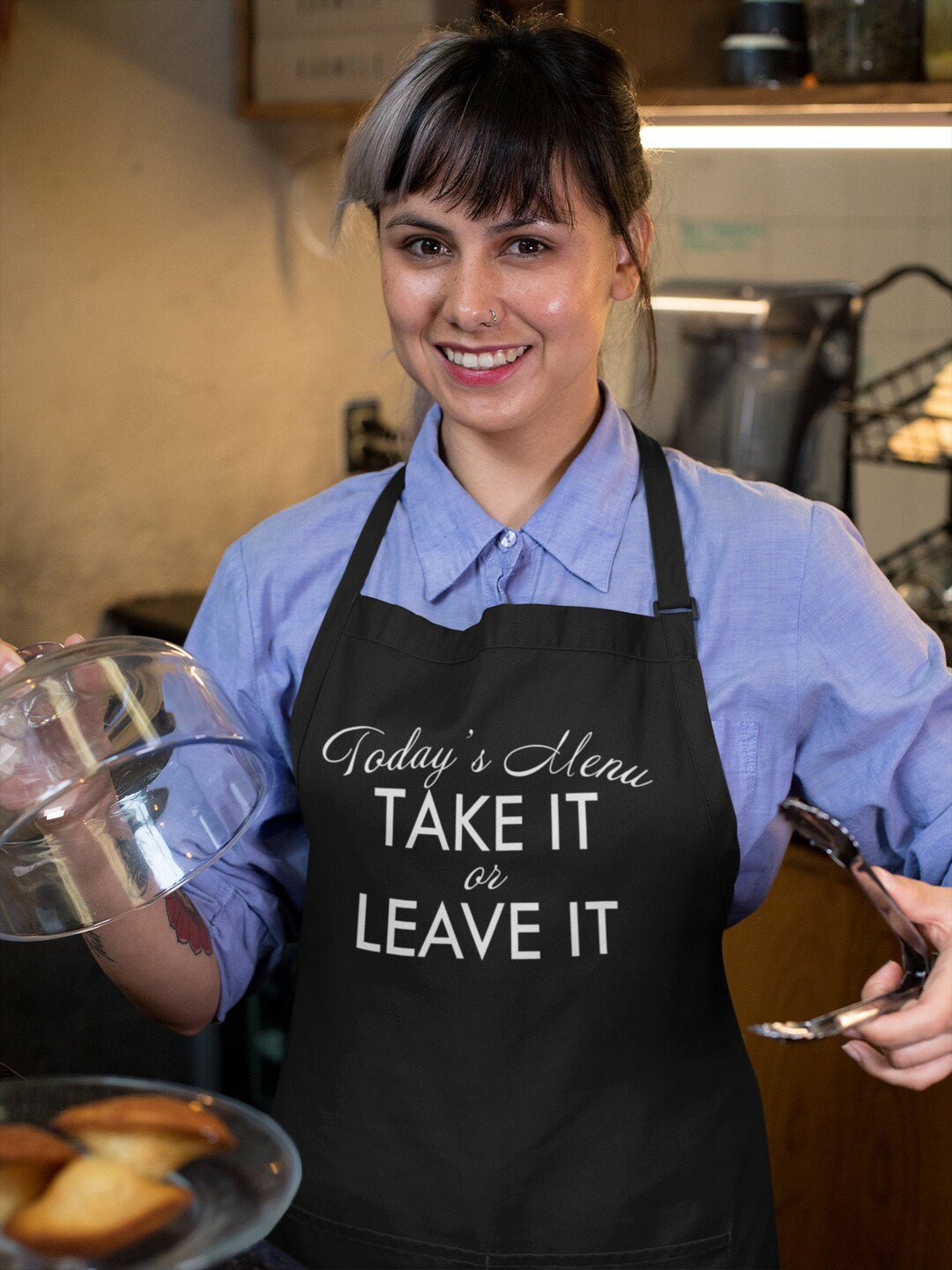 Today's Menu Apron, Funny Kitchen Humor, Take or Leave, Cooking Bib ...