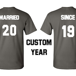 Couple Matching Shirt Set, Married Since Custom Year Tees, Anniversary ...