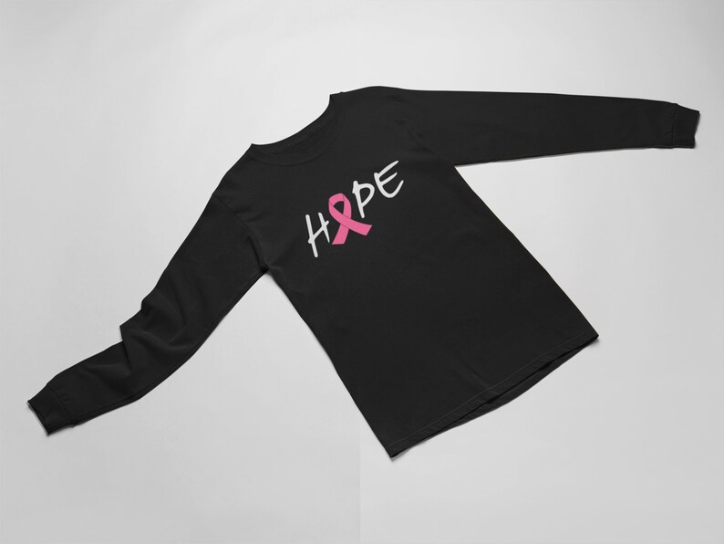 Breast Cancer Awareness Shirt, Hope Pink Ribbon Tee, Long Sleeve ...