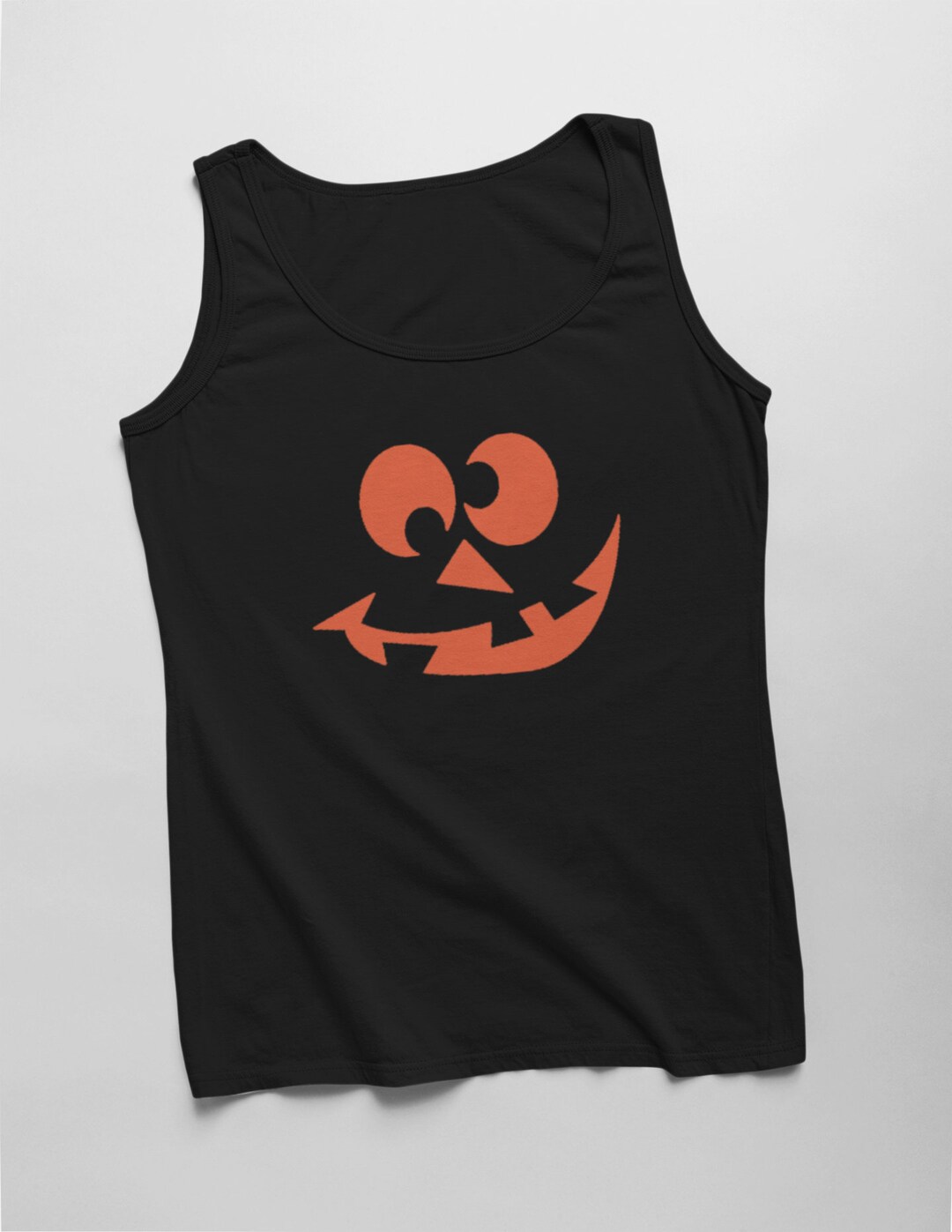 Crazy Eyes Pumpkin Face Tank Top, Funny Halloween Shirt, Men's ...