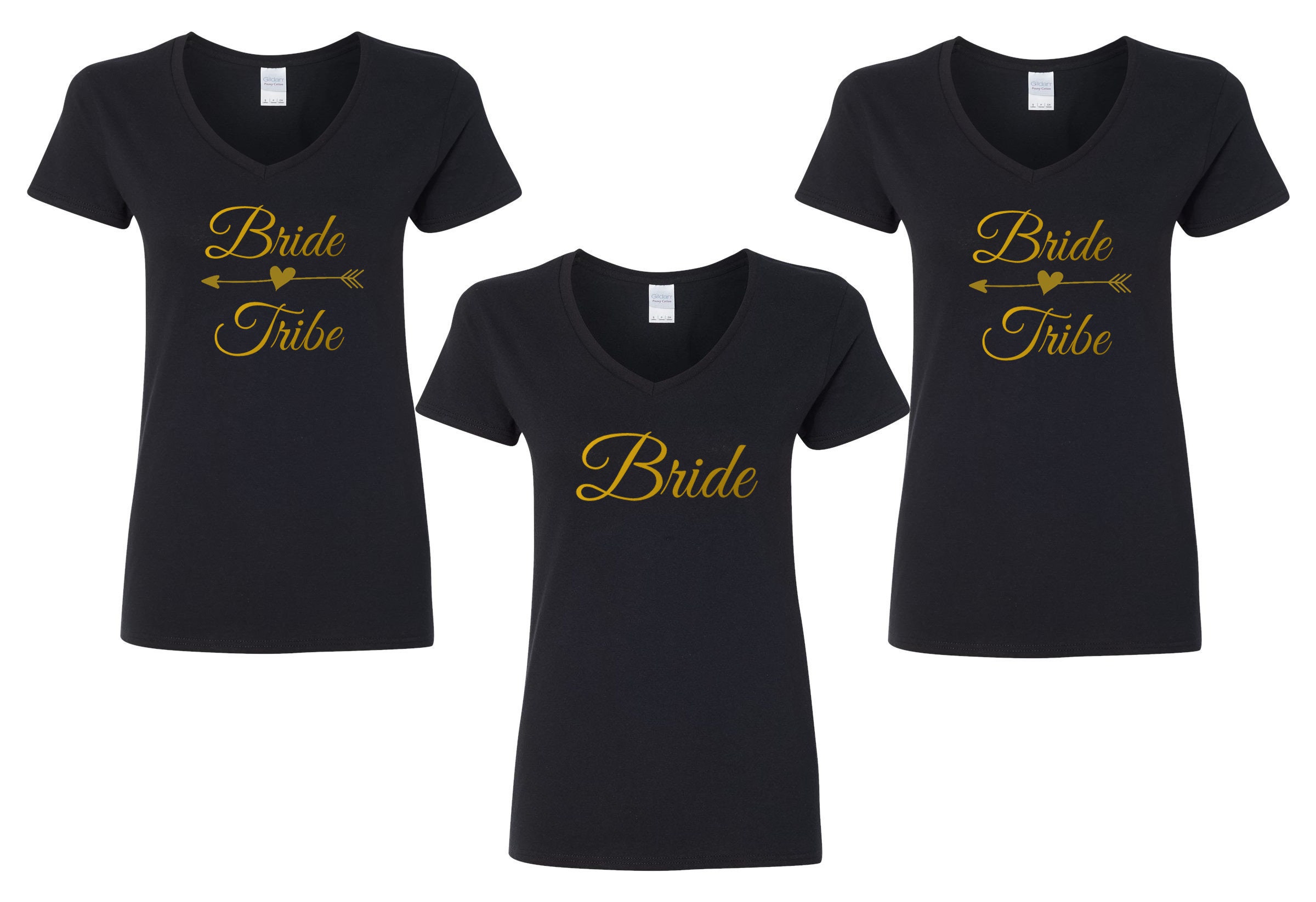 V Neck Bride Tribe T Shirts Bride Shirt Bridesmaid Shirt Etsy