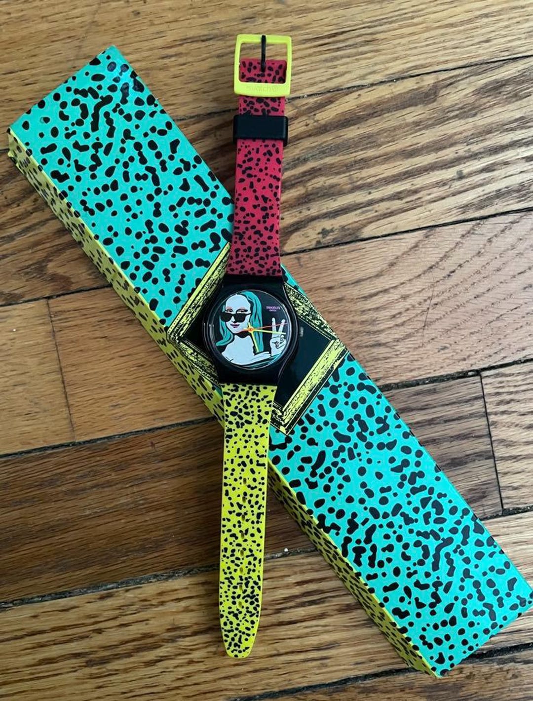 Vintage Swatch Mona Lisa Peace Watch GK208: 1990s Pop Art, Original Box ...