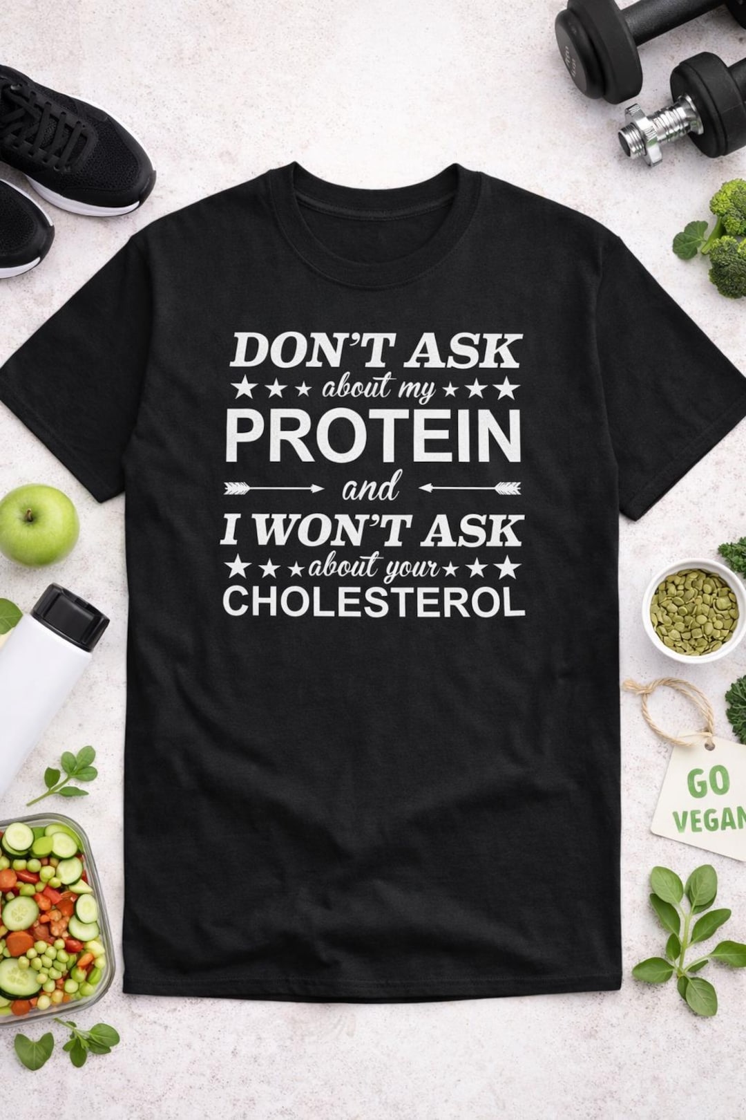 Funny Vegan Protein Shirt, Plant Based Gym Shirt, Vegetarian Fitness ...