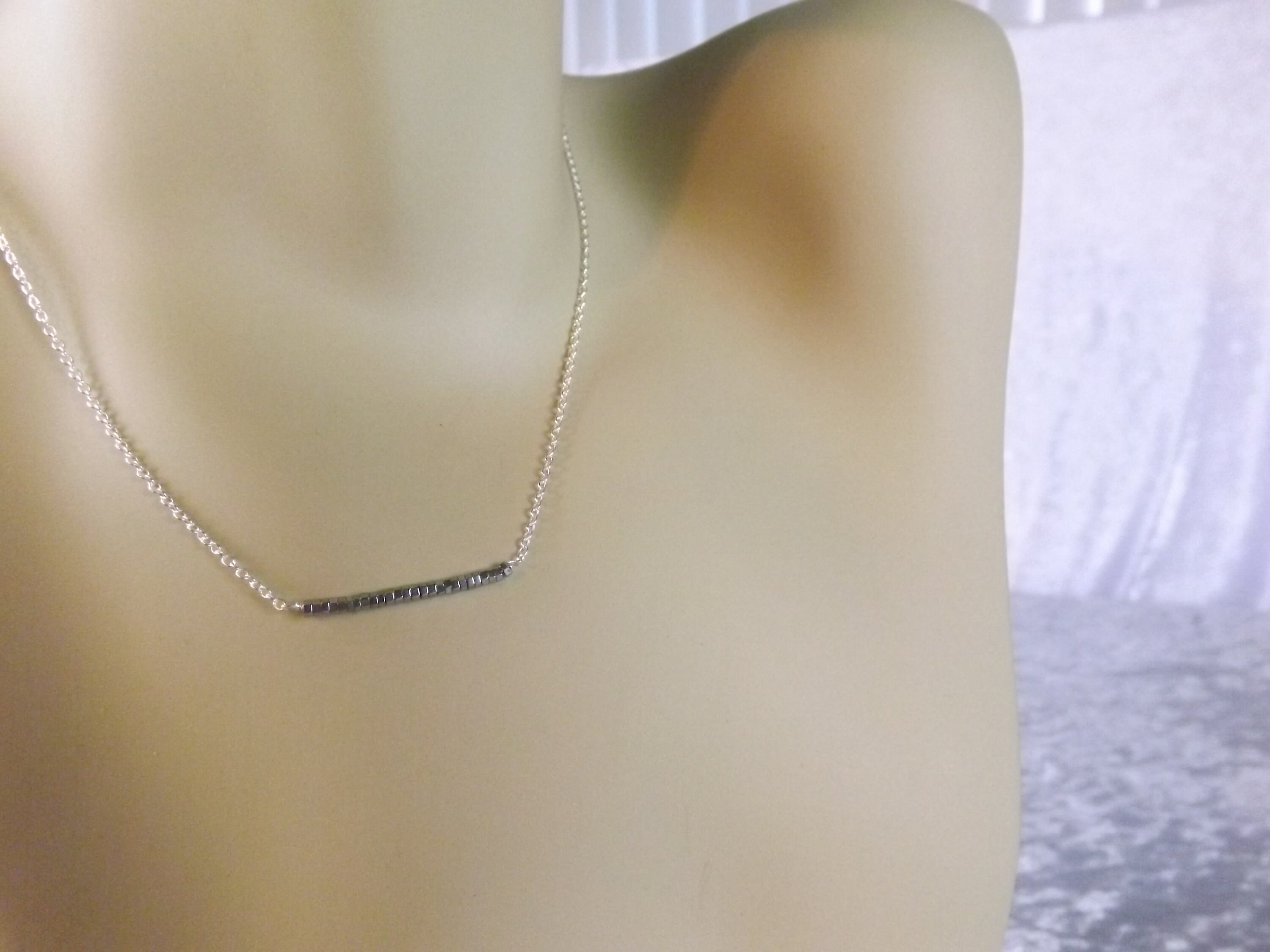 Super dünne Bar Halskette Silber Zierliche Bar Minimal - Etsy.de