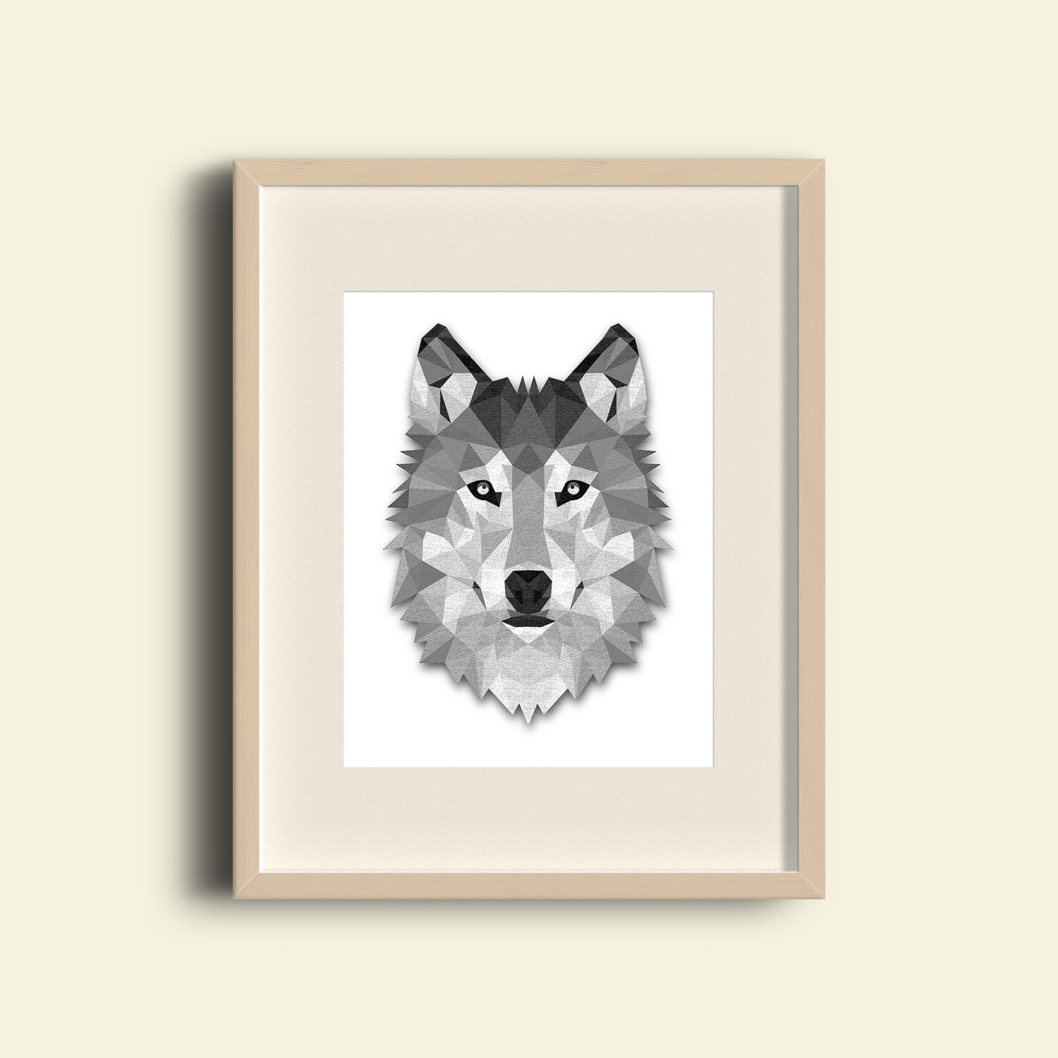 Wolf Printable Art Wolf Wall Art Geometric Wall Print Modern Art Wolf B ...