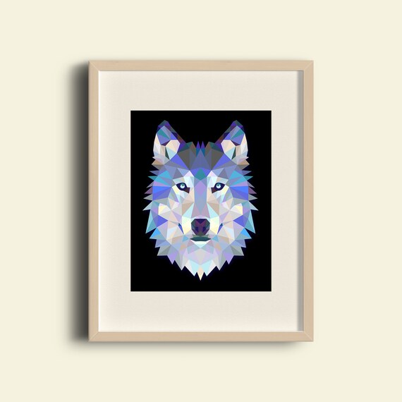 Wolf Printable Art Wolf Wall Art Geometric Wall Print | Etsy