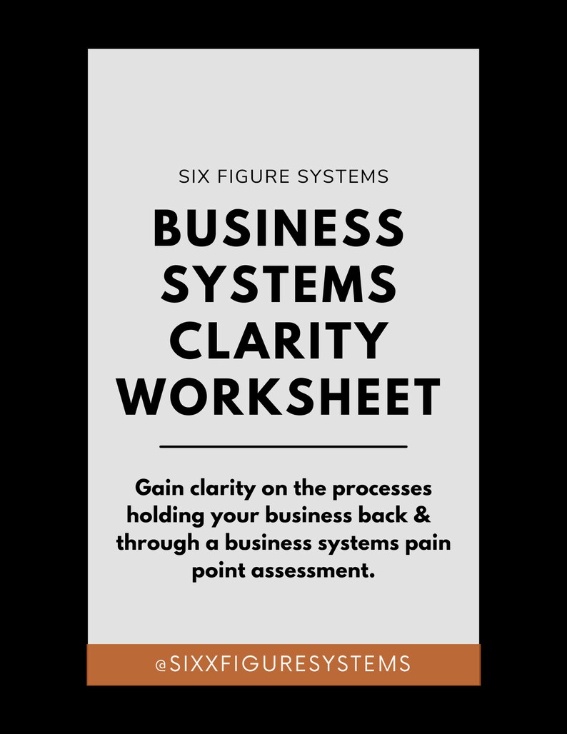 Business Systems Clarity Worksheet | Business Strategy | Business ...