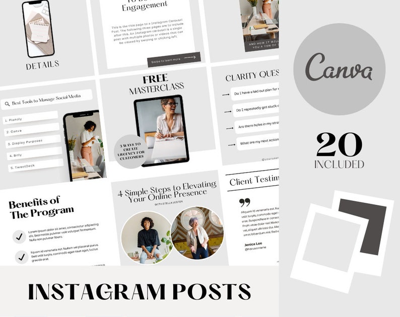 20 Instagram Post Template, Social Media Template, Canva Templates ...