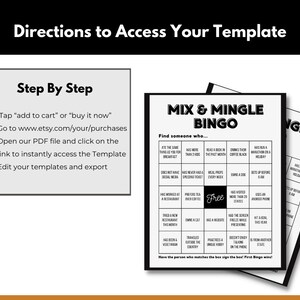 Networking Bingo Editable Template - Office/party/event Game - Instant ...
