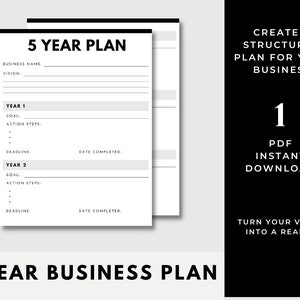 Business Plan, 5 Year Plan, Business Planning, Small Business, Plan ...