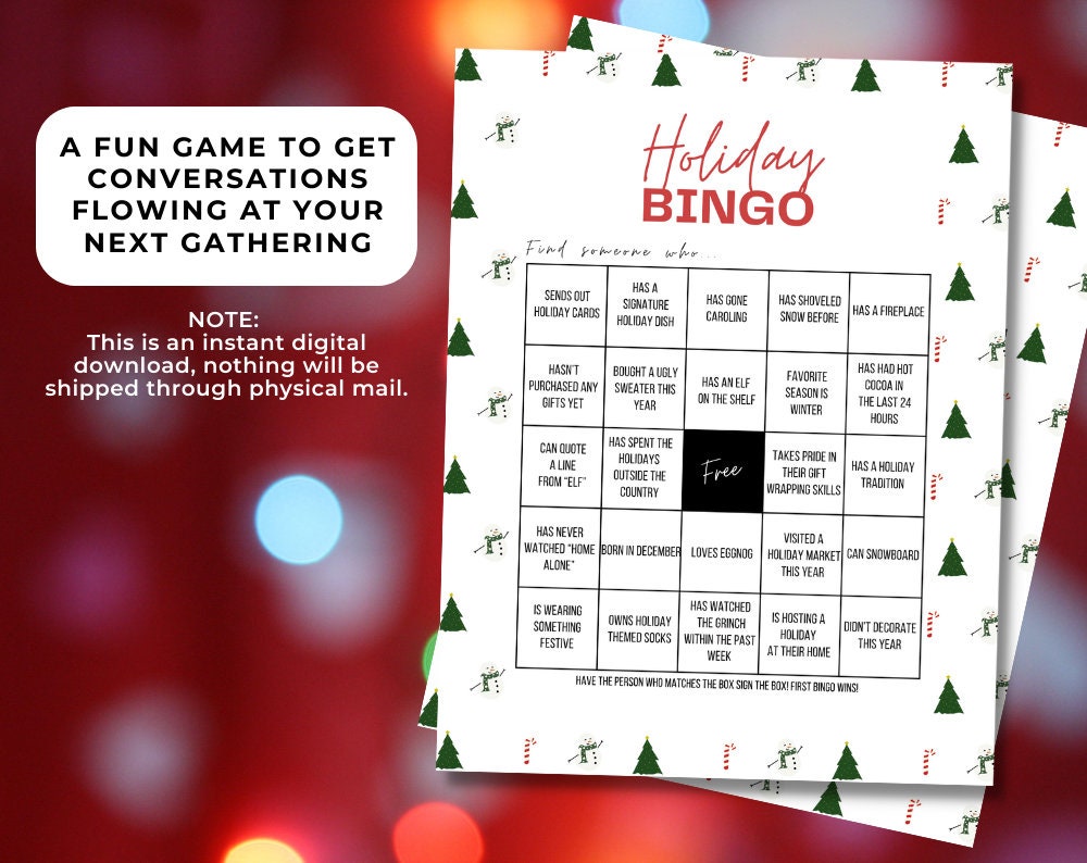 Work Party Holiday Office Party | Networking Bingo | Jingle & Mingle ...