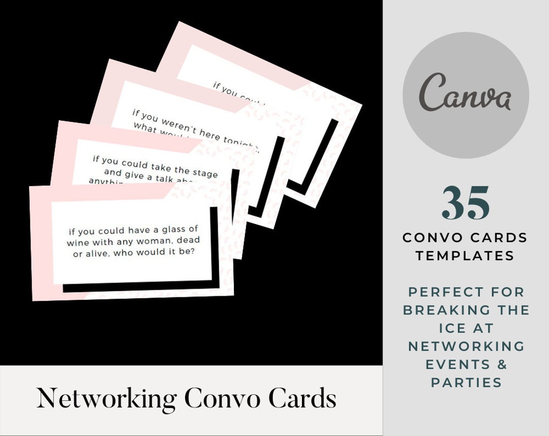 Networking Conversation Cards - Office/party/event Game - Instant ...