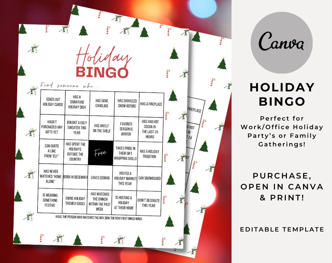 Work Party Holiday Office Party | Networking Bingo | Jingle & Mingle ...