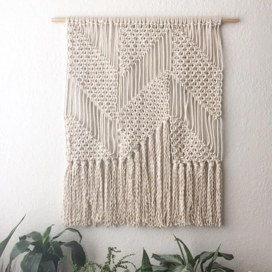Large Geometric Macramé Wall Hanging // Tapestry // Parallelograms ...