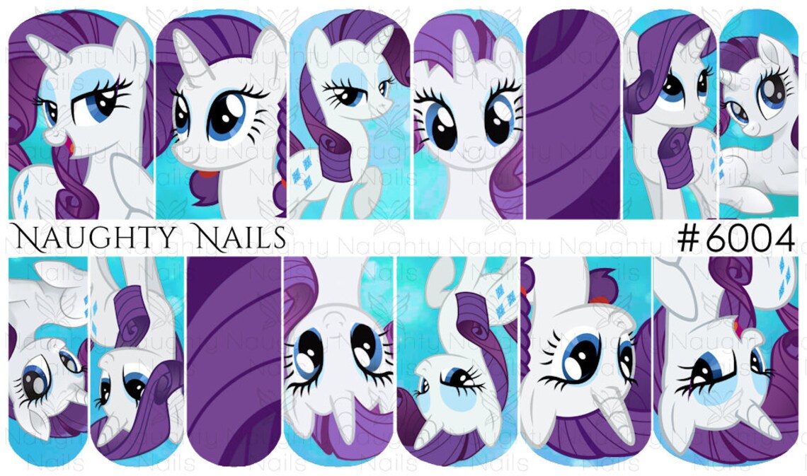 RARITY My Little Pony Nail Art Decal Water Transfer Slider | Etsy