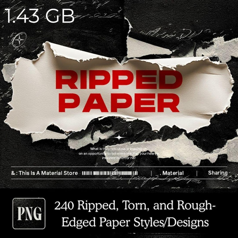 240 Black and White Tear-off Paper Design Resources With Rough Edges ...