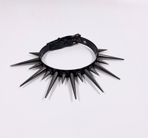 ABYSS SPIKE COLLAR // Faux Leather | Etsy