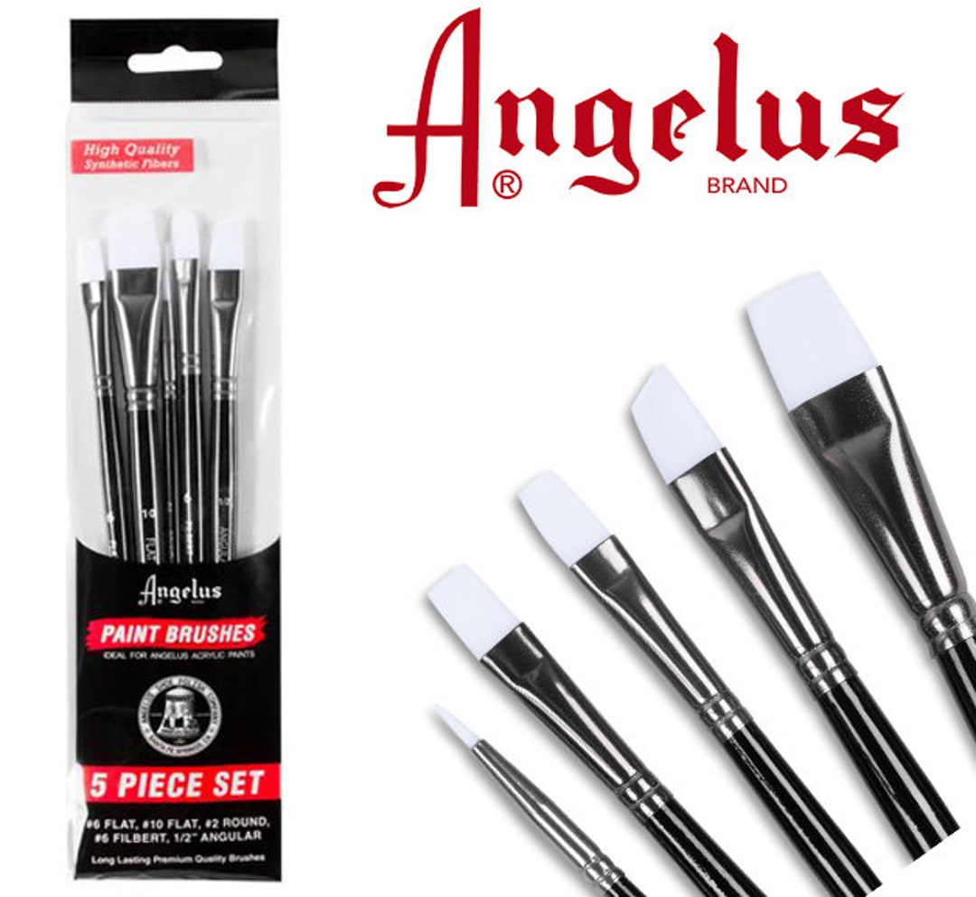 Angelus 5 Piece Paint Brush Set - High Quality Synthetic Fibers- AU ...
