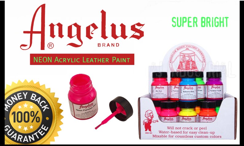 Fluro Paints Neon Paint for Boots-shoes-bags- Great for Craft 6 Colors ...