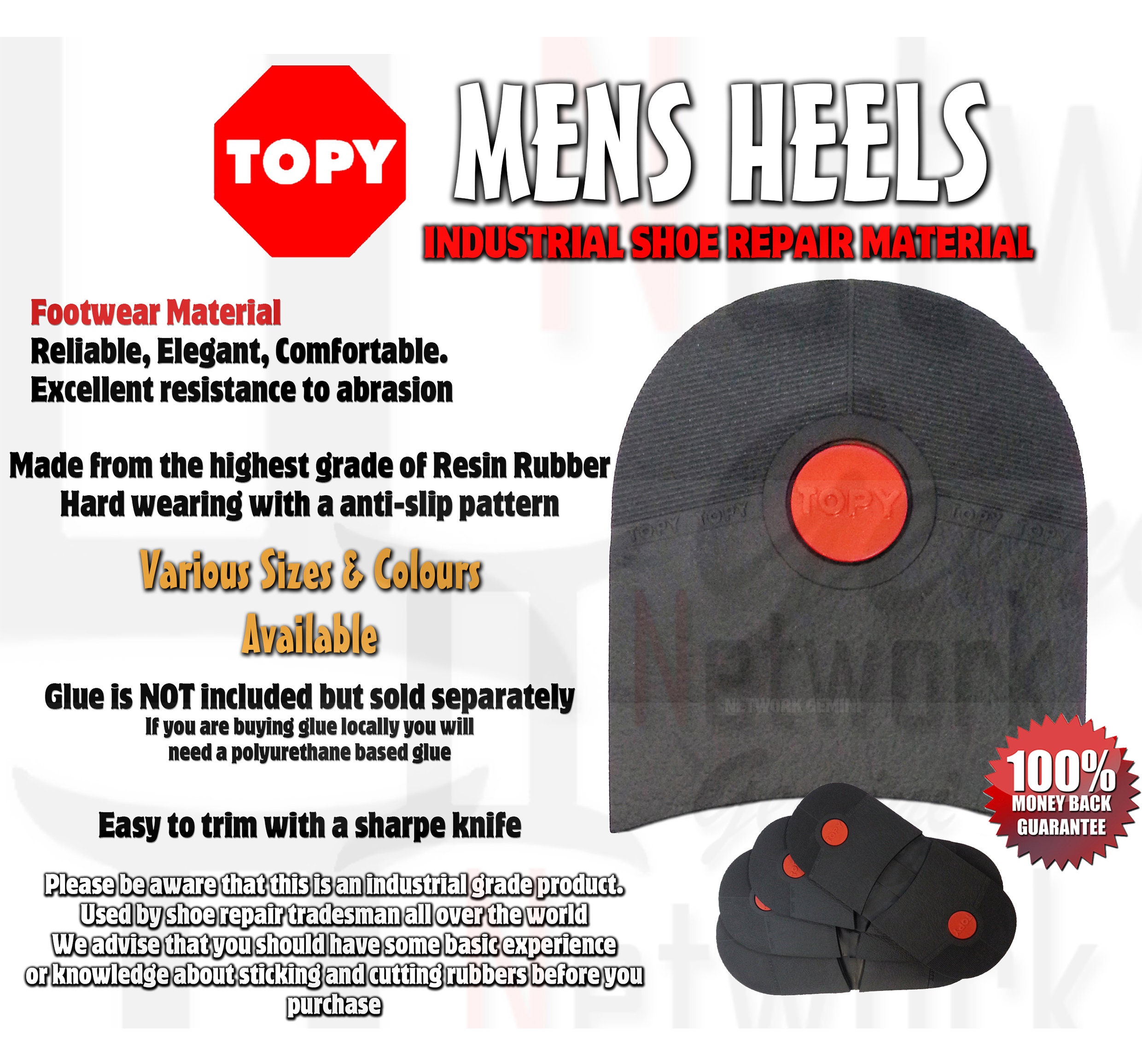 Shoe Repair Topy Industrial Grade Heels D.I.Y 6mm Shoes Boots Rubber ...