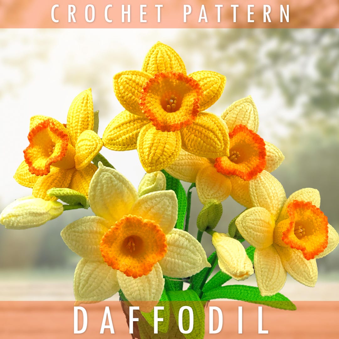 Crochet 3D Daffodil Flower Pattern (PDF Download) - Etsy