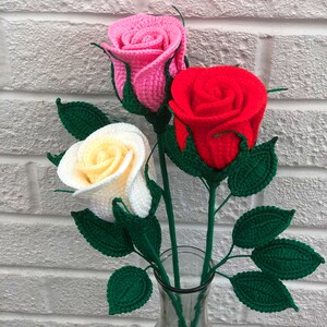 Long Stem Rose Crochet Pattern: 3D Flower (PDF Download) - Etsy
