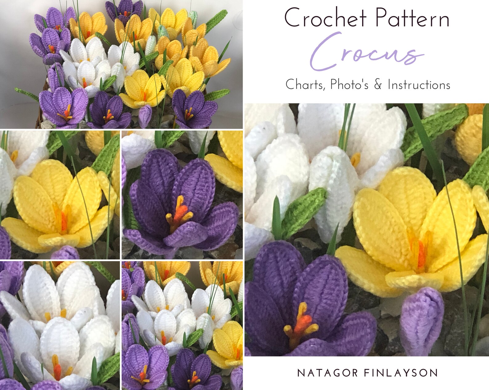Crochet Crocus Pattern Spring Flowers Pattern Crochet | Etsy