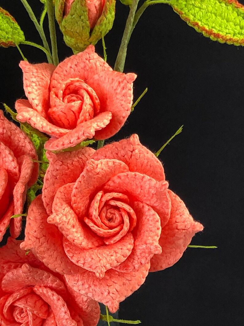 Crochet Mini Rose Pattern 3 Sizes of Rose in One Pattern - Etsy