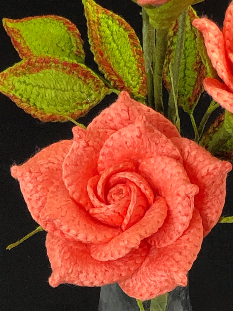 Crochet Mini Rose Pattern 3 Sizes of Rose in One Pattern - Etsy