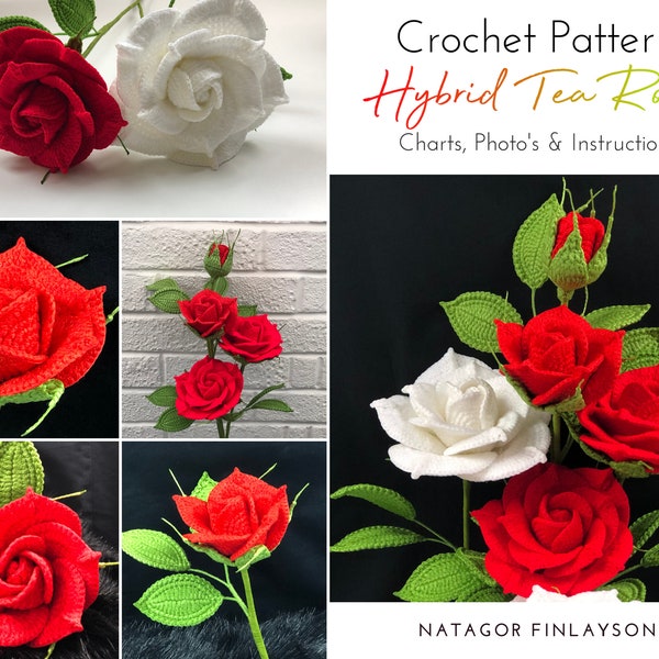 Crochet Rose Pattern - Etsy