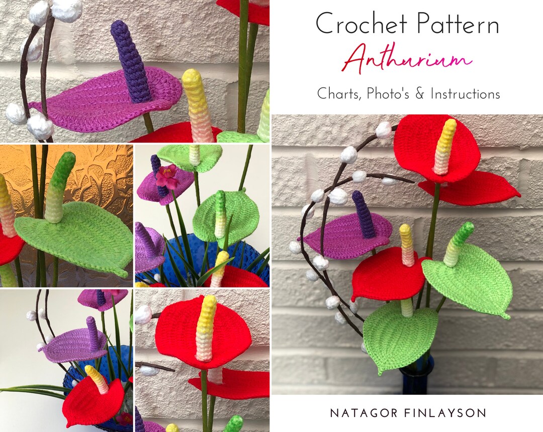 Crochet Anthurium Plant Pattern Easy-to-follow Instructions - Etsy