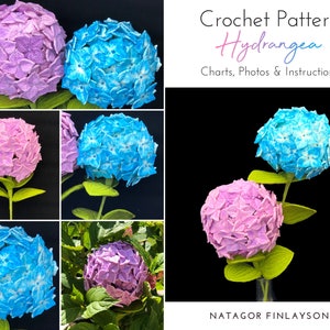 Crochet Hydrangea Pattern - Crochet Hydrangea Flower - Hydrangea ...