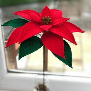 Crochet 3D Poinsettia Christmas Flower Pattern (PDF Download) - Etsy