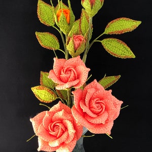 Crochet Mini Rose Pattern - 3 Sizes of Rose in 1 Pattern - Crochet Mini ...